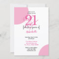 21st Birthday 21 fabulous years PINK typography Invitation | Zazzle