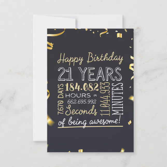 21st Birthday Card - 21 Years of being Awesome | Zazzle