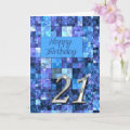 21st Birthday card with abstract squares. | Zazzle