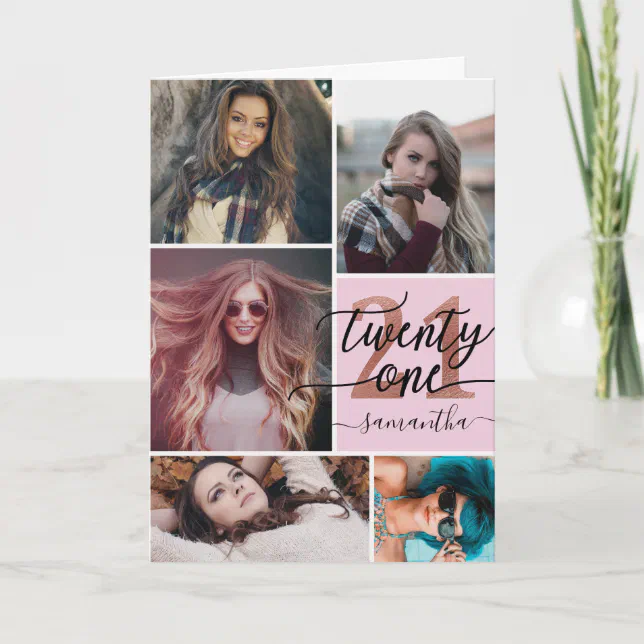21st Birthday Chic Photo Card | Zazzle