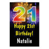 21st Birthday Colorful Rainbow Extra Large Jumbo Card | Zazzle