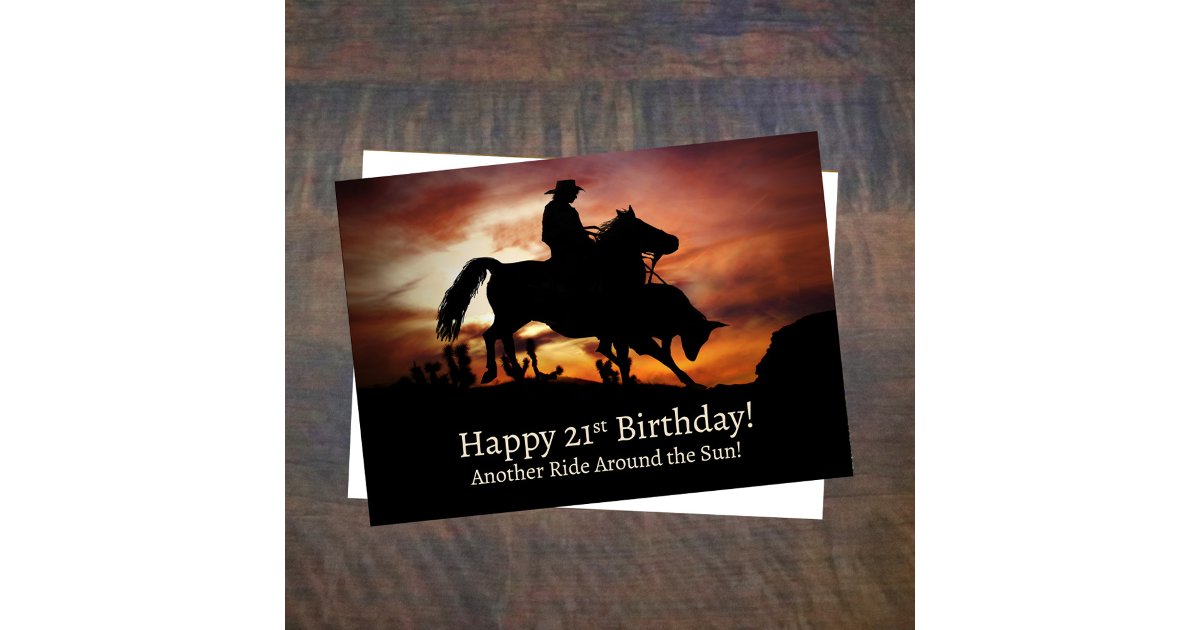 21st Birthday Country Western Rodeo Cowboy Card | Zazzle