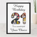 21st Birthday Happy 21 Custom Photo Text Template | Zazzle