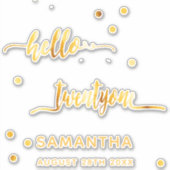 21st birthday hello twentyone gold name sticker | Zazzle