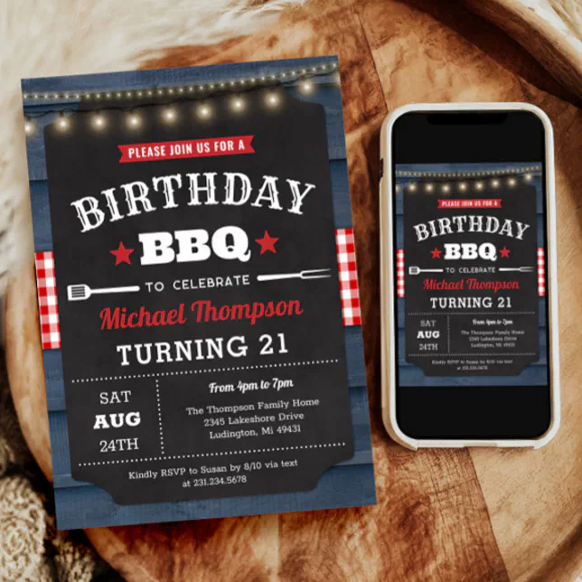 21st Birthday Invitation - Barbecue Party | Zazzle