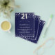 21st birthday navy blue silver budget invitation flyer | Zazzle