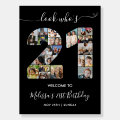 21st Birthday Number 21 Photo Collage Welcome Foam Board | Zazzle