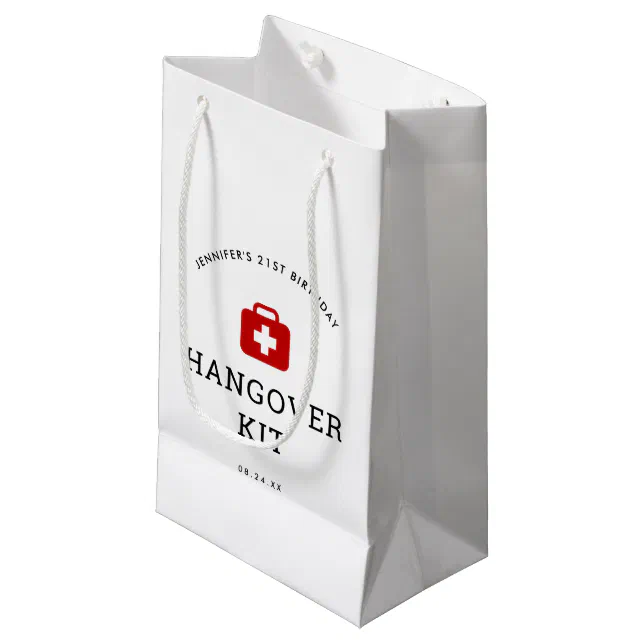 21st Birthday Party Hangover Recovery Kit Small Gift Bag | Zazzle