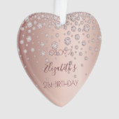 21st birthday party rose gold diamonds sparkle 21 ornament | Zazzle