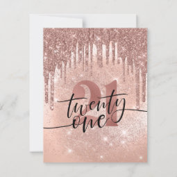 21st Birthday Party Rose Gold Thank You Card | Zazzle