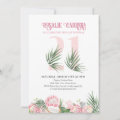 21st Birthday Party Tropical Pink Protea Number 21 Invitation | Zazzle