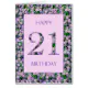 21st Birthday Purple Daisies Cards | Zazzle