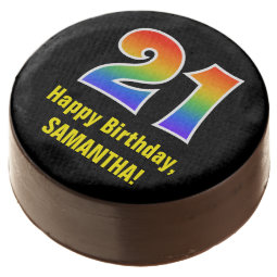 21st Birthday - Rainbow Spectrum Pattern Number 21 Chocolate Covered ...