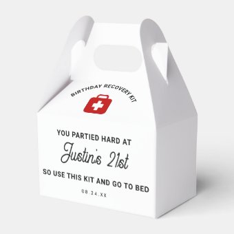 21st Birthday Recovery Kit Hangover Kit Favor Boxes | Zazzle
