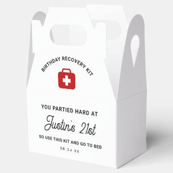 21st Birthday Recovery Kit Hangover Kit Favor Boxes | Zazzle