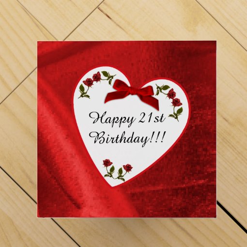 "21st Birthday" Red Roses Floral Photography Wine Box | Zazzle