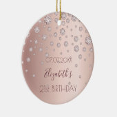 21st birthday rose gold diamonds sparkle 21 ceramic ornament | Zazzle