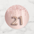 21st birthday rose gold glitter pink monogram confetti | Zazzle