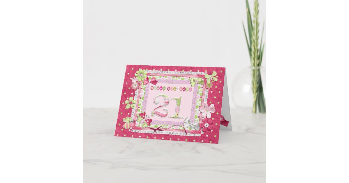 21st birthday scrapbooking style card | Zazzle.com