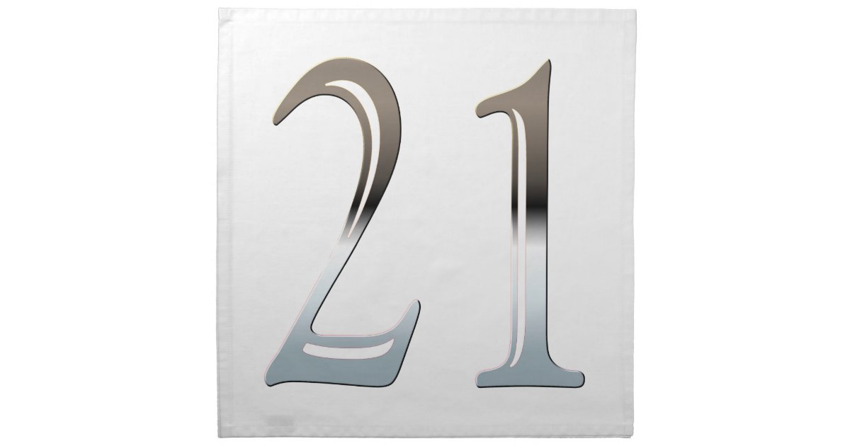 21st Birthday Silver Number 21 Napkin | Zazzle
