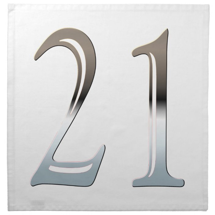 21st Birthday Silver Number 21 Napkin | Zazzle.com