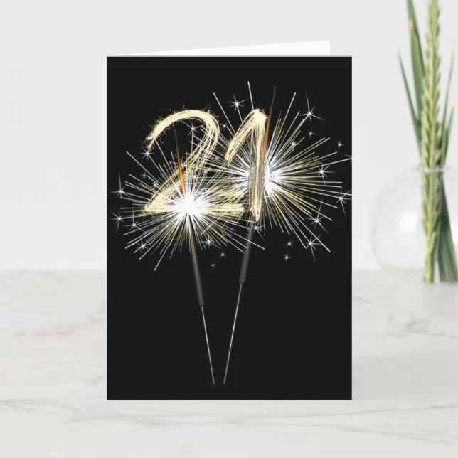 21st Birthday Sparklers Card | Zazzle