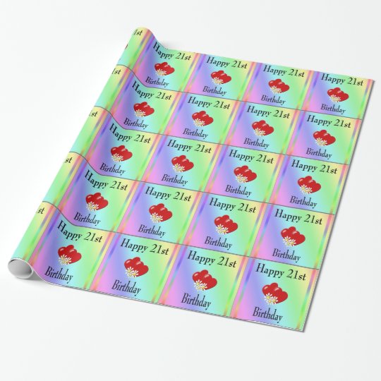 21st Birthday Wrapping Paper | Zazzle.com