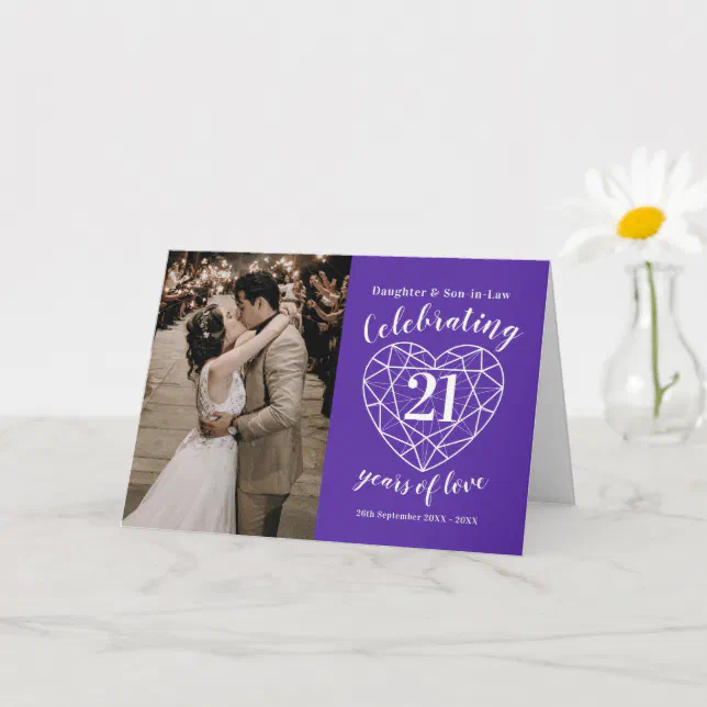 21st Iolite Wedding Anniversary heart Card | Zazzle