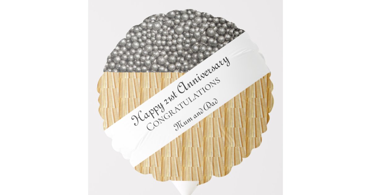21st Wedding Anniversary Brass and Nickel Balloon | Zazzle