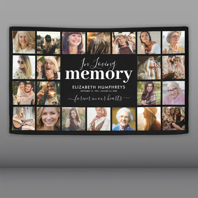 22 Photo Funeral Memorial Banner | Zazzle