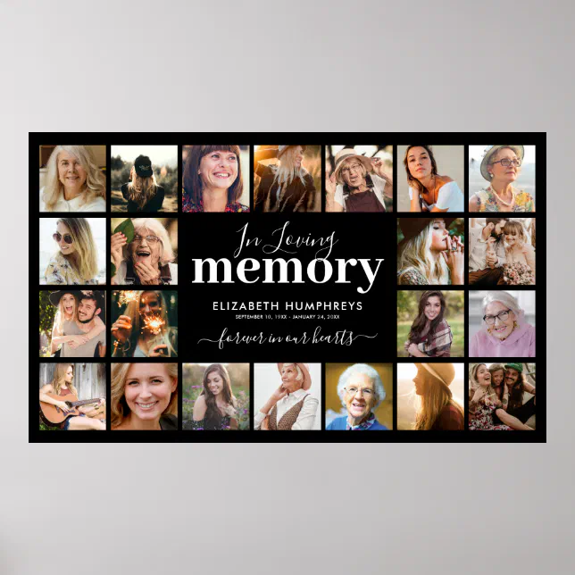 22 Photo Funeral Memorial Poster | Zazzle