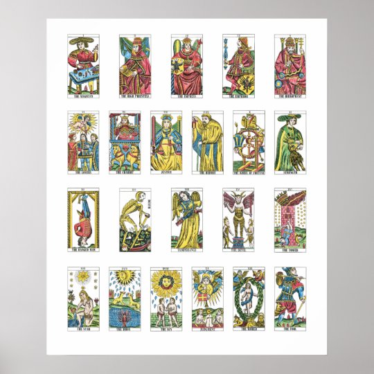 22 Tarot Cards Fortune Teller Poster | Zazzle.com