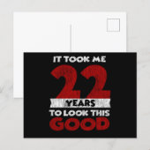 22 Year Old Bday Took Me Look Good 22nd Birthday Postcard | Zazzle
