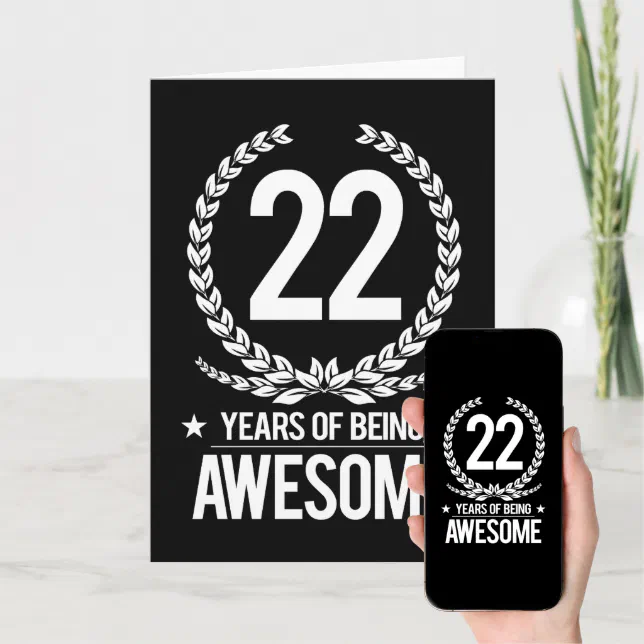 22nd Birthday (22 Years Of Being Awesome) Card | Zazzle