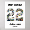 22nd Birthday Anniversary Number 22 Photo Collage Poster | Zazzle
