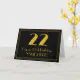 22nd Birthday: Art Deco Inspired Look "22" + Name Card | Zazzle