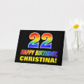 22nd Birthday: Bold, Fun, Simple, Rainbow 22 Card | Zazzle