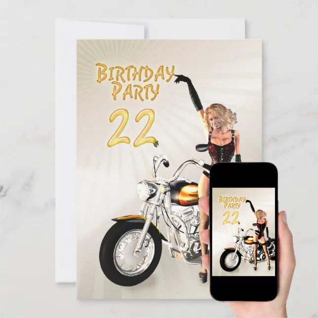 22nd Birthday party Invitation | Zazzle