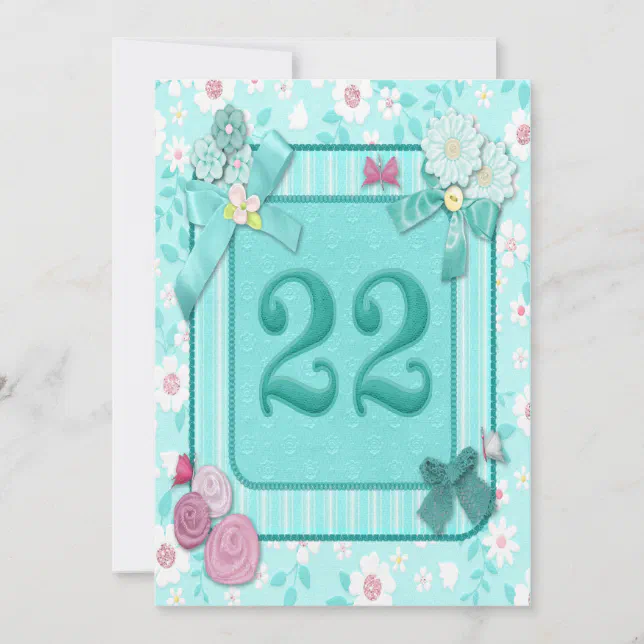 22nd birthday party invitation | Zazzle