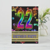 22nd Birthday party Invitation with bubbles | Zazzle