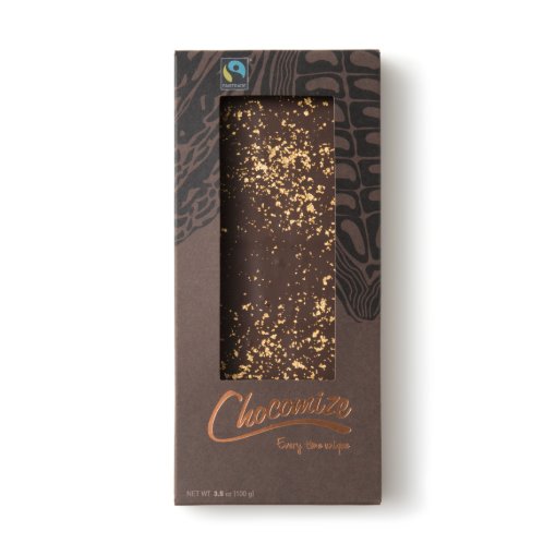 23 Karat Gold Flake Chocomize Dark Chocolate Bar | Zazzle