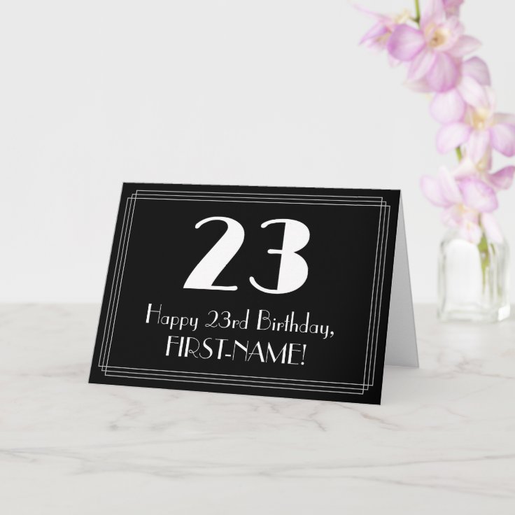 23rd Birthday ~ Art Deco Inspired Look "23", Name Card | Zazzle