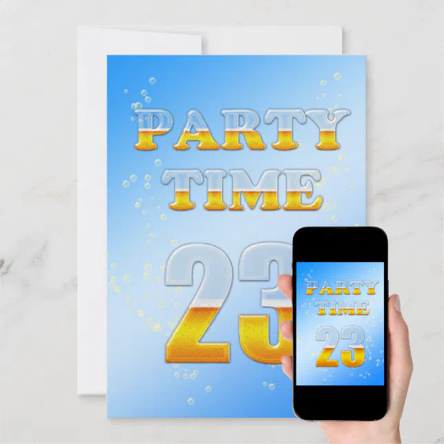 23rd birthday party invitation with beer | Zazzle