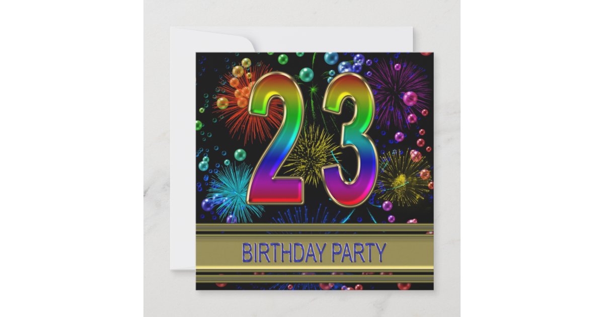 23rd Birthday party Invitation with bubbles | Zazzle