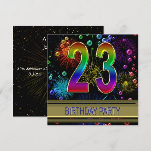 23rd Birthday party Invitation with bubbles | Zazzle