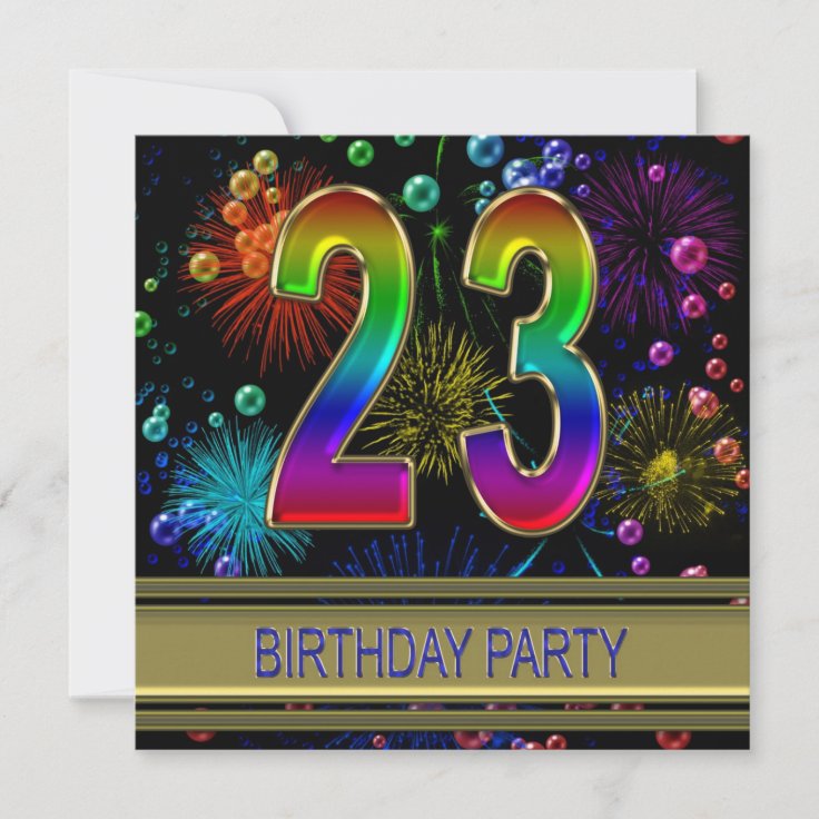 23rd Birthday party Invitation with bubbles | Zazzle