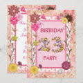 23rd birthday party invitation with floral frame | Zazzle