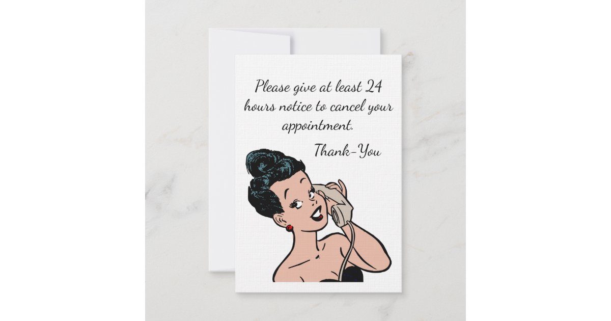 24 hour Cancellation Policy poster Thank You Card | Zazzle.com 24 hour Cancellation Policy poster Thank You Card | Zazzle.com