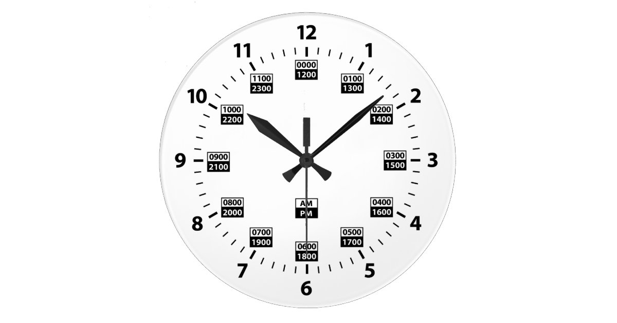 24 Hour Military Style Time Clock | Zazzle.com