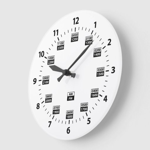 24 Hour Military Style Time Clock | Zazzle